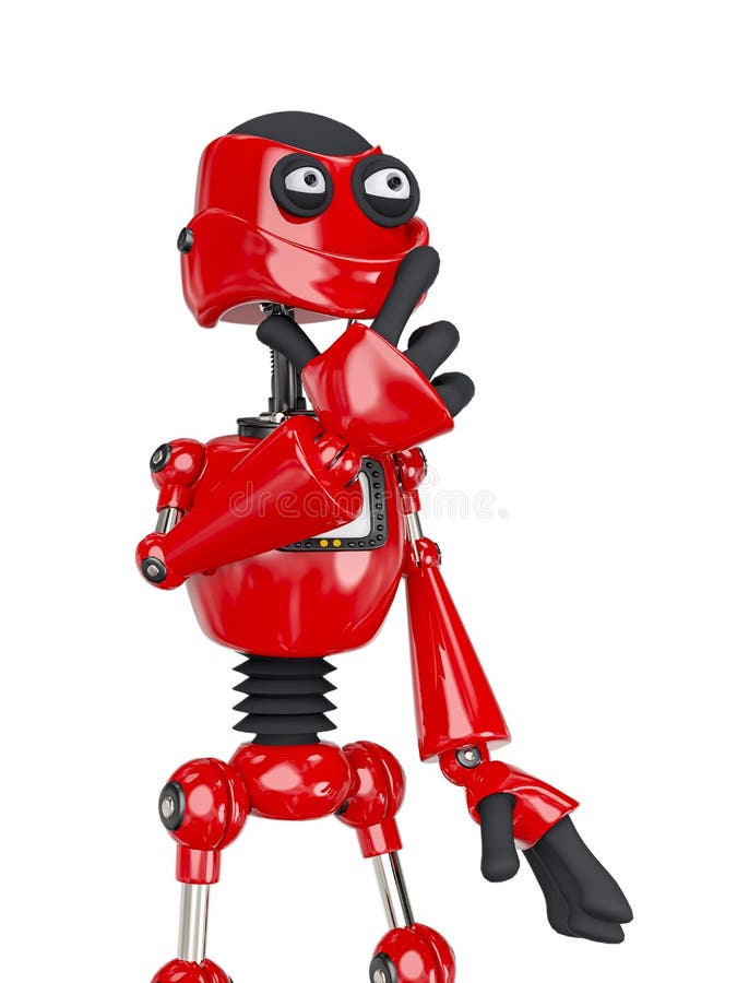 Robot Cartoon Thinking about Stock Illustration - Illustration of ...