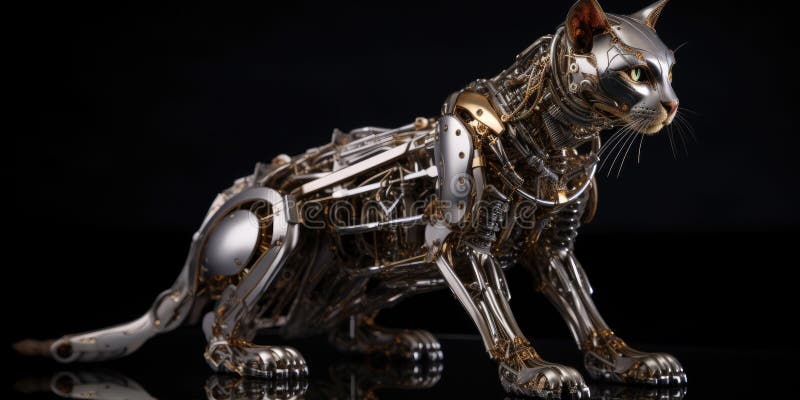 Robot Cat. Artificial Animal Stock Photo - Image of cyborg, concept ...