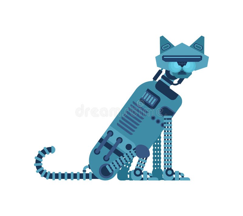 Robot Cat. Cyborg Cat. Robotic Iron Pet Stock Vector - Illustration of ...