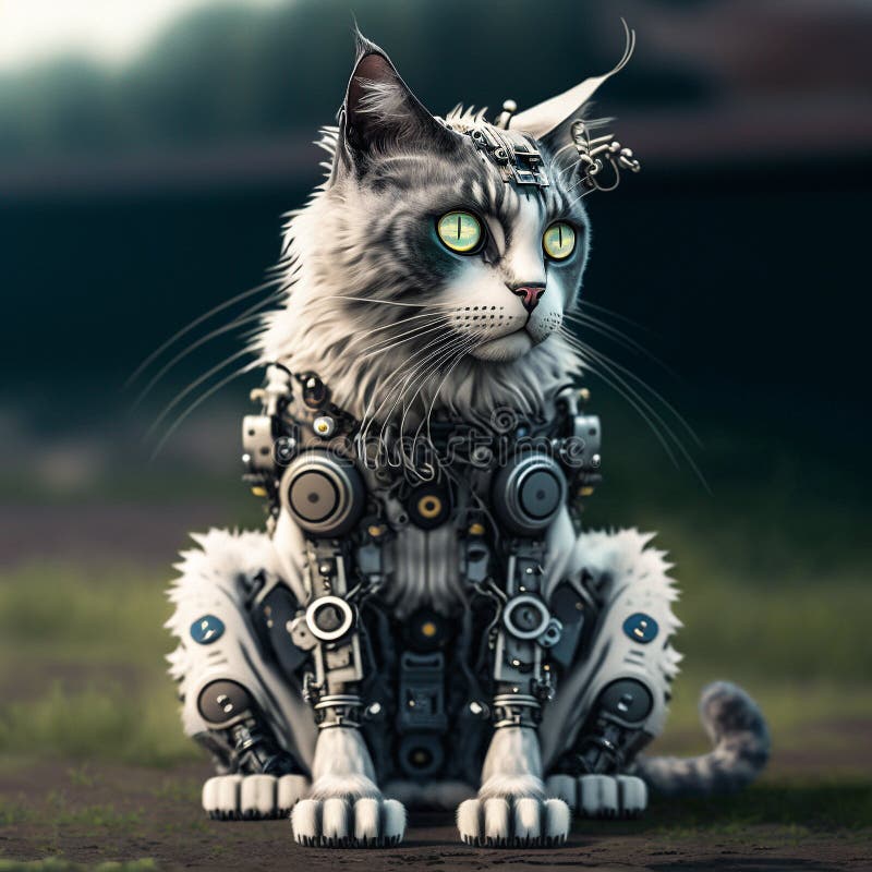 Sci-fi Cat - Ai generated stock illustration. Illustration of ... Sci-fi Cat - Ai generated stock illustration. Illustration of ...