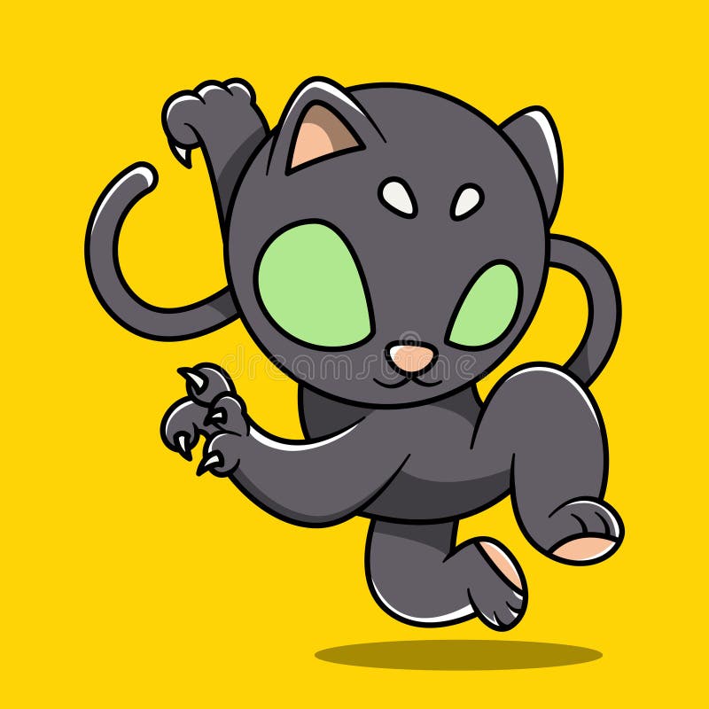 Robot Cat Vector Jumping. Symbol of Technology, Modern and Speed Stock ...