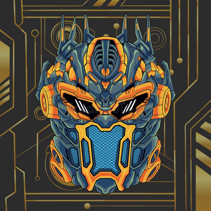 Robot Cell Head Illustration, Can Use for Logo, Gaming Logo, Tshirt ...