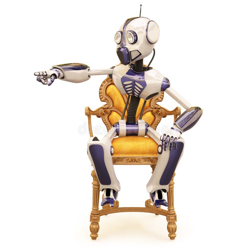 Robot and chair stock illustration. Illustration of mechanism - 15771577