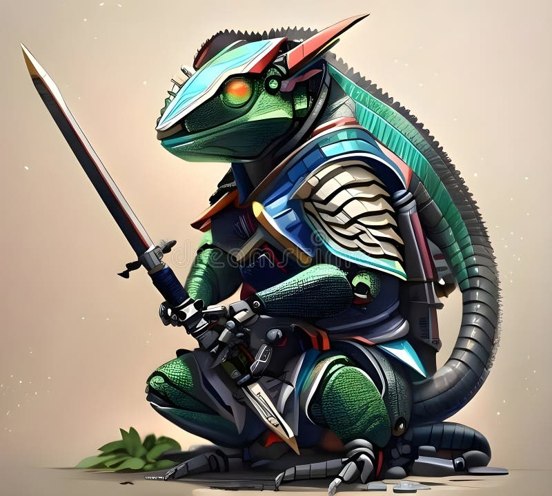 The Robot Chameleon Style Design AI Stock Illustration - Illustration ...