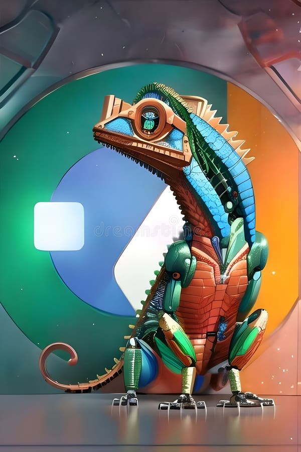 The Robot Chameleon Style Design AI Stock Illustration - Illustration ...