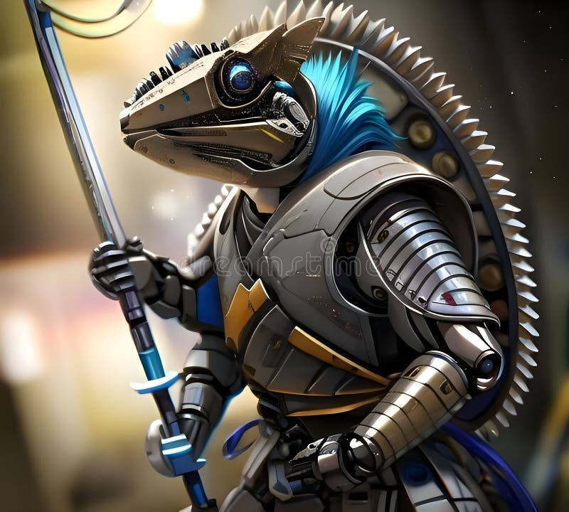 The Robot Chameleon Style Design AI Stock Illustration - Illustration ...