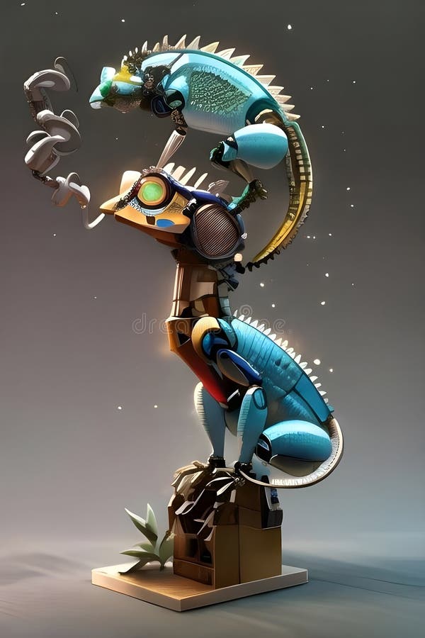 The Robot Chameleon Style Design AI Stock Illustration - Illustration ...