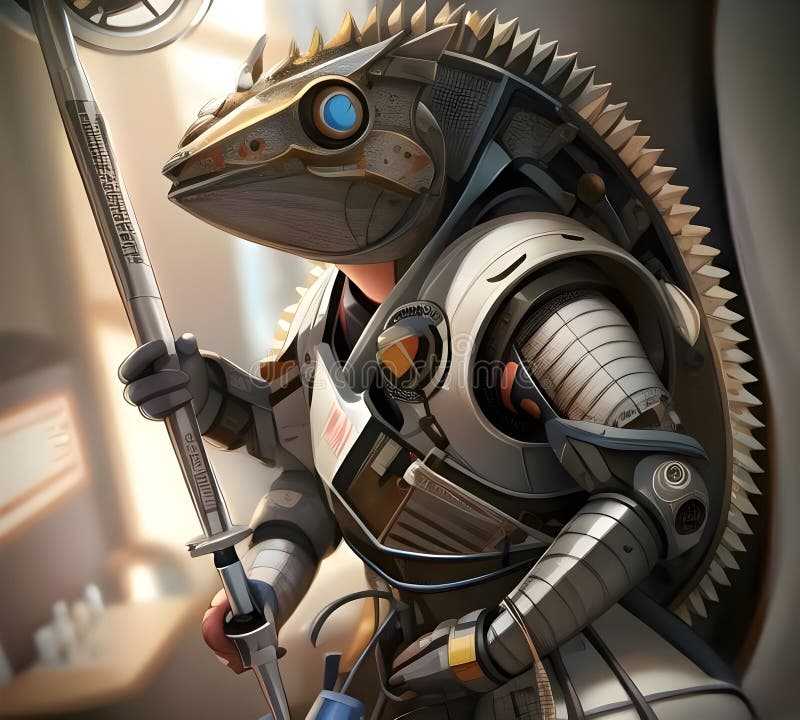 The Robot Chameleon Style Design AI Stock Illustration - Illustration ...