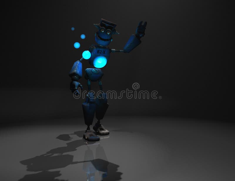 Robot character stock illustration. Illustration of poser - 10880067