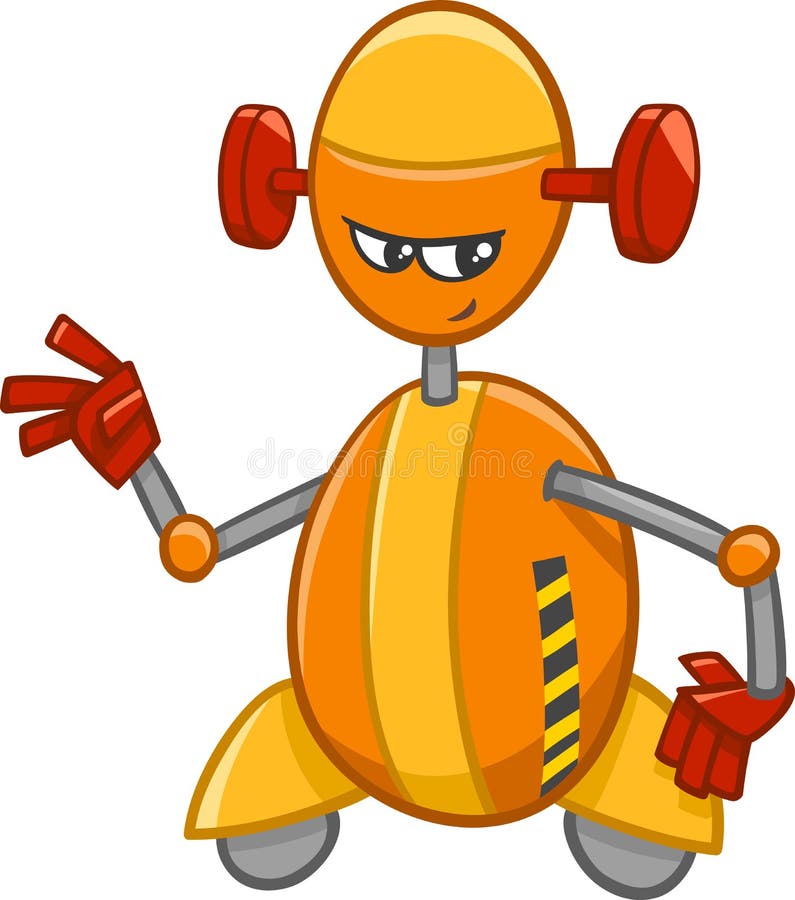 Robot Character Cartoon Illustration Stock Vector - Illustration of ...