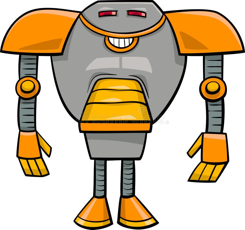 Robot Character Cartoon Illustration Stock Vector - Illustration of ...