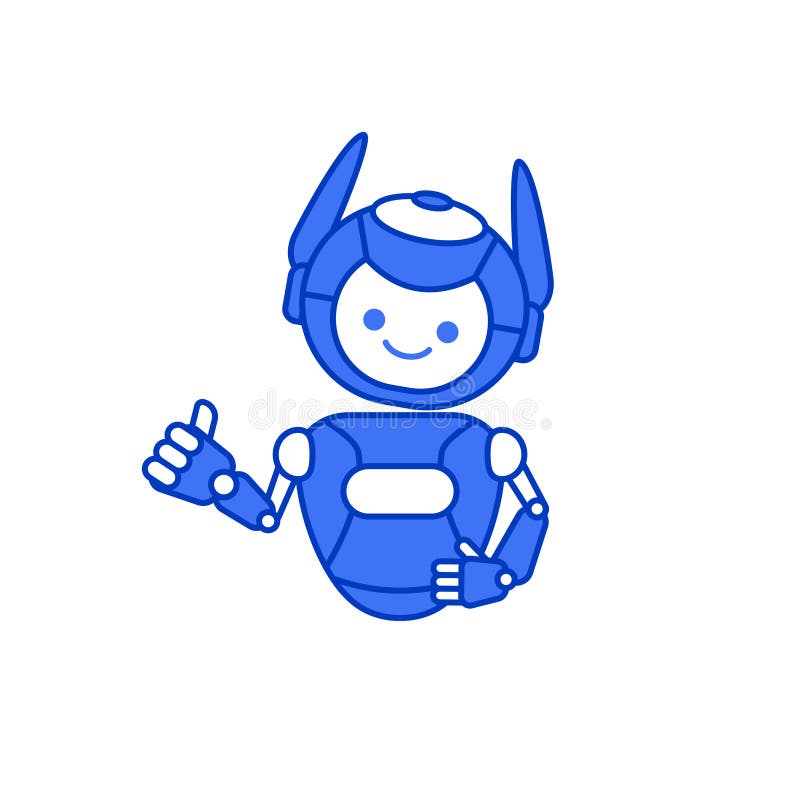 Robot Character Pose Vector Illustration Robot Cartoon Gesture Set Illustration Design Stock