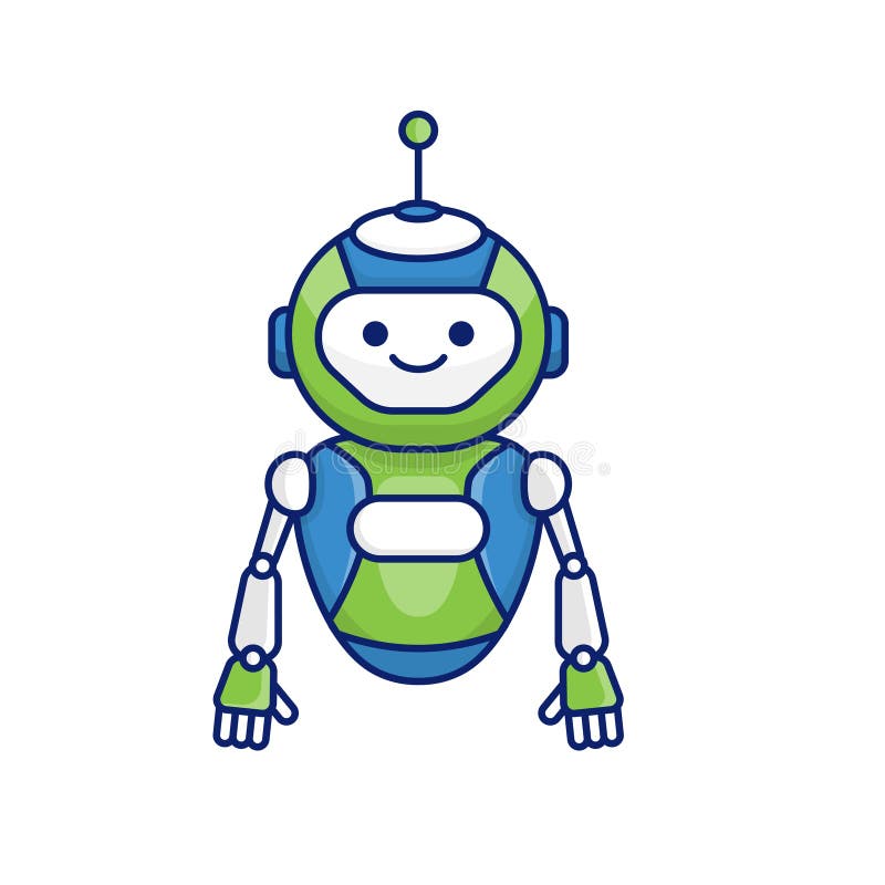 Robot Character Giving Thumbs Up Vector Illustration. Cartoon Robot Pose Illustration Stock ...