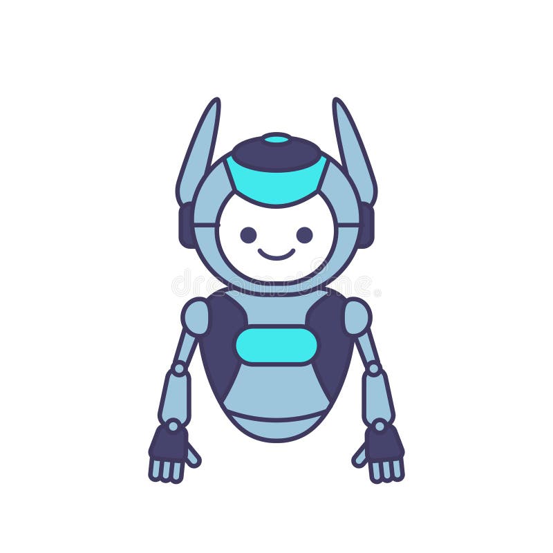 Robot Character Pose Vector Illustration Design. Cute Cartoon Robot Illustration Stock Vector ...