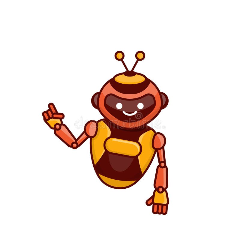 Robot Character Pose Vector Illustration Robot Mascot Character Design Stock Vector