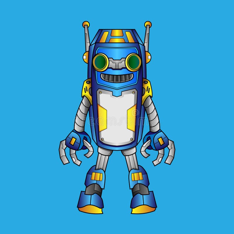 Robot Characters for Kids Robotic Character with Happy Modern ...