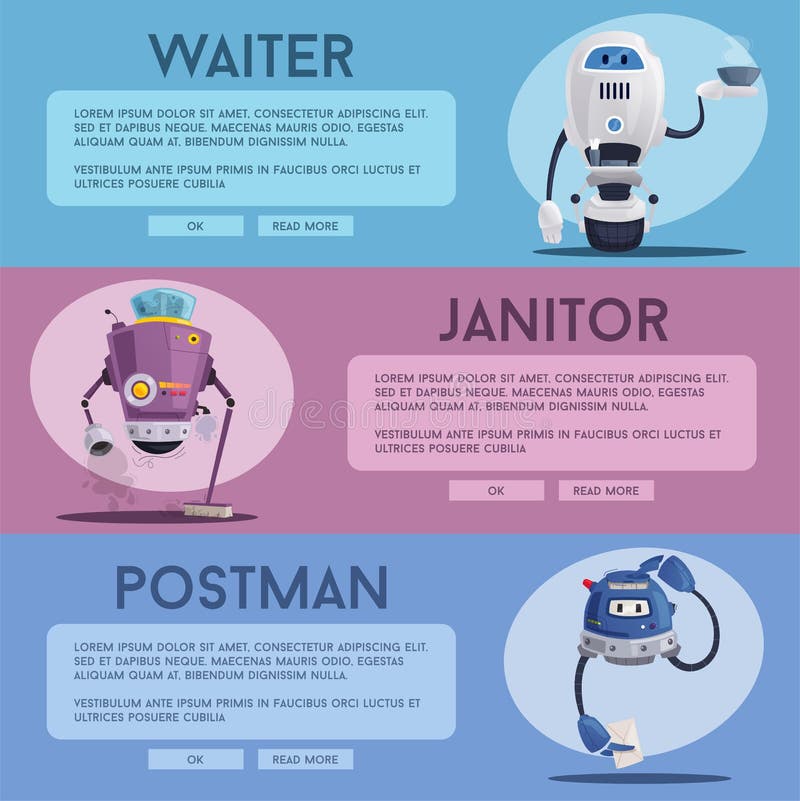 Robot Postman Brought a Letter Stock Illustration - Illustration of ...