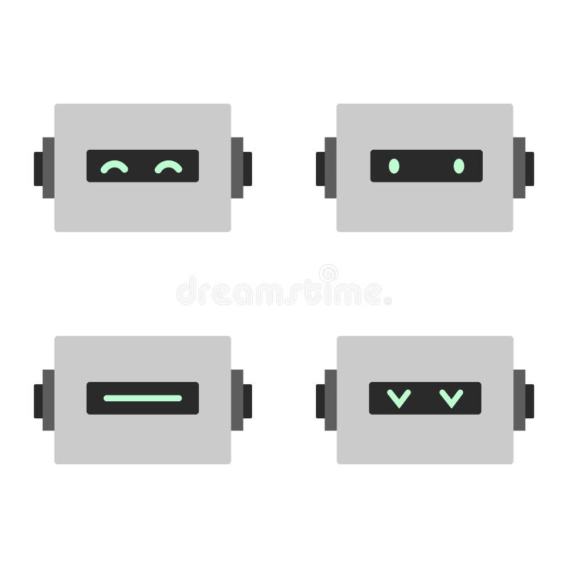 Vector Robots And Chatbots Vector Set Design Stock Vector Illustration Of Digital Computer