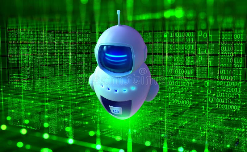 AI Robot. Chat Robot. Talking Robot. Portrait Artwork Stock Illustration - Illustration of ...
