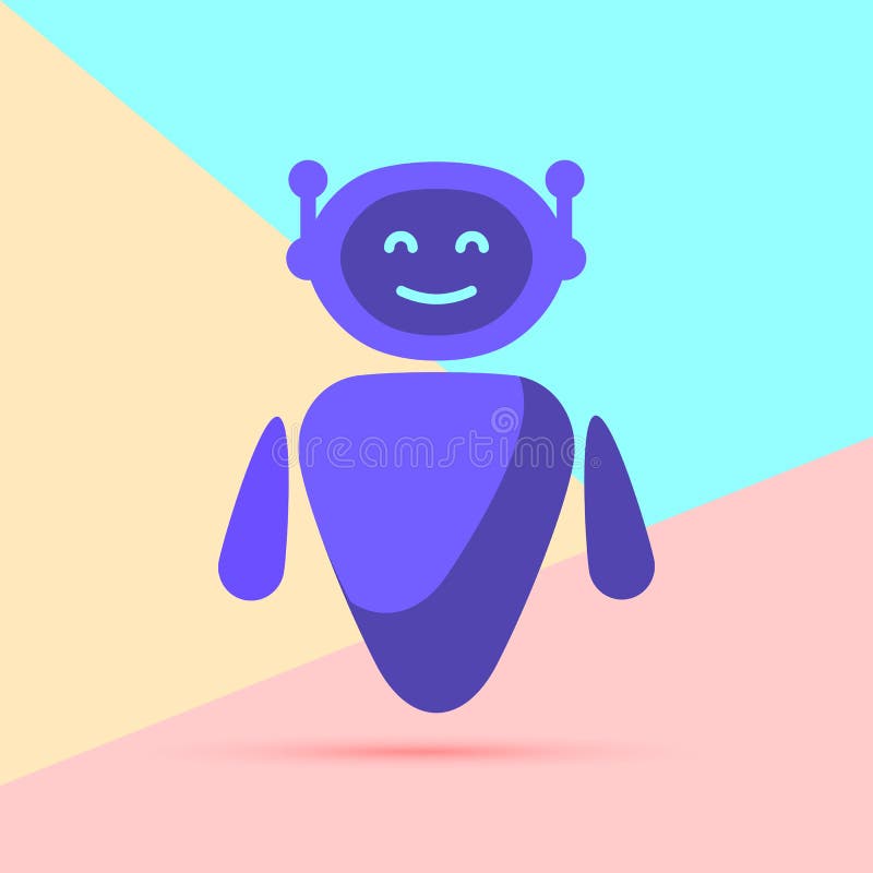 Robot Chat Bot on Pink Blue Colored Pastel Background Stock ...