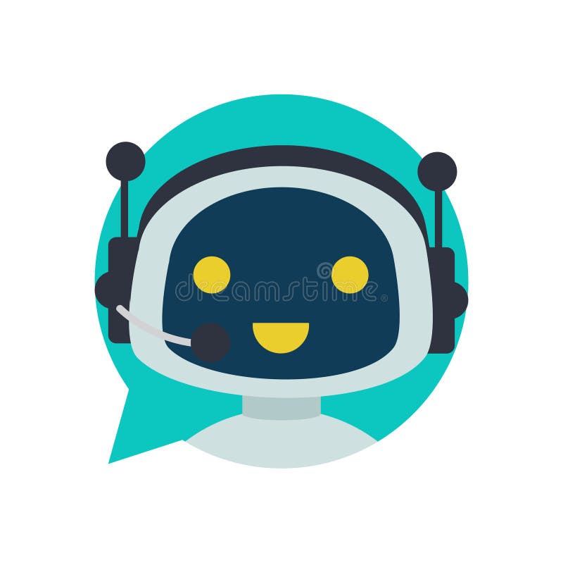 Robot Chat Bot Sign for Support Service Stock Vector - Illustration of ...