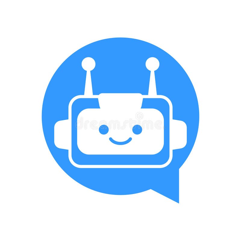 Robot Chat Bot Vector Design. Robotic Assistant Icon Isolated on Bubble ...