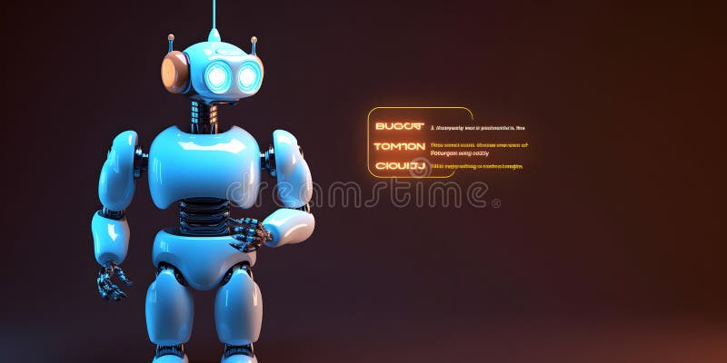 Robot with Chat Box. Concept of Chatbot or Ai Assistant. AI Generated ...