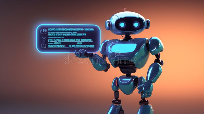 Robot with Chat Box. Concept of Chatbot or Ai Assistant. AI Generated ...