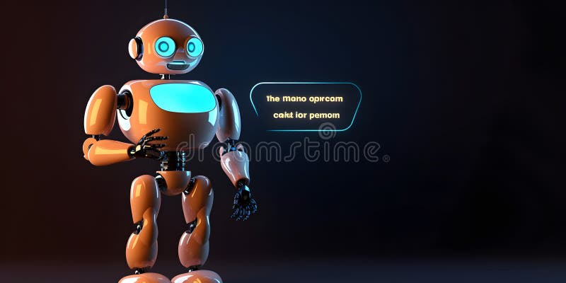 Robot with Chat Box. Concept of Chatbot or Ai Assistant. AI Generated ...