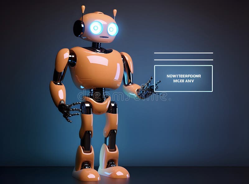 Robot with Chat Box. Concept of Chatbot or Ai Assistant. AI Generated ...