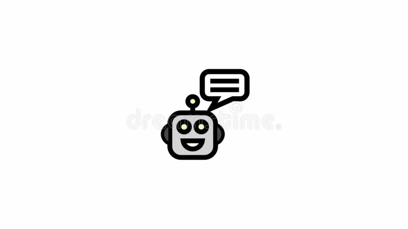 Robot Chat Symbol - Artificial Intelligence Icon Animation Stock Video ...