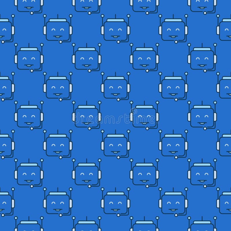 Robot Chatbot Head Vector Colored Seamless Pattern Stock Illustration ... Robot Chatbot Head Vector Colored Seamless Pattern Stock Illustration ...