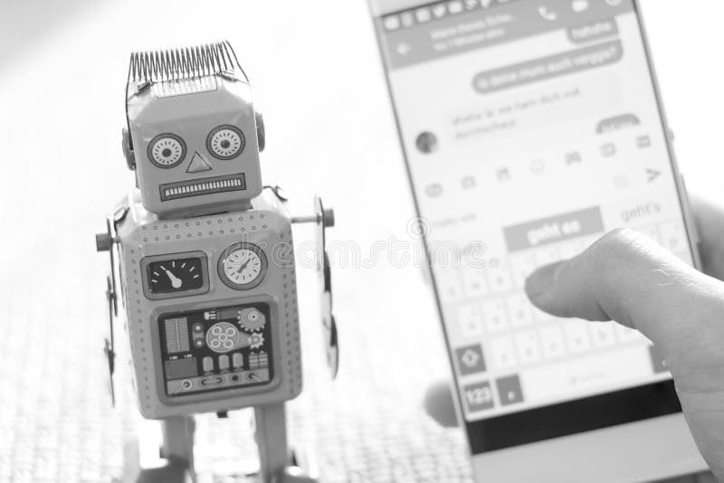 Symbol for a Chat Bot or Social Bot and Algorithms, Keyboard Stock ...