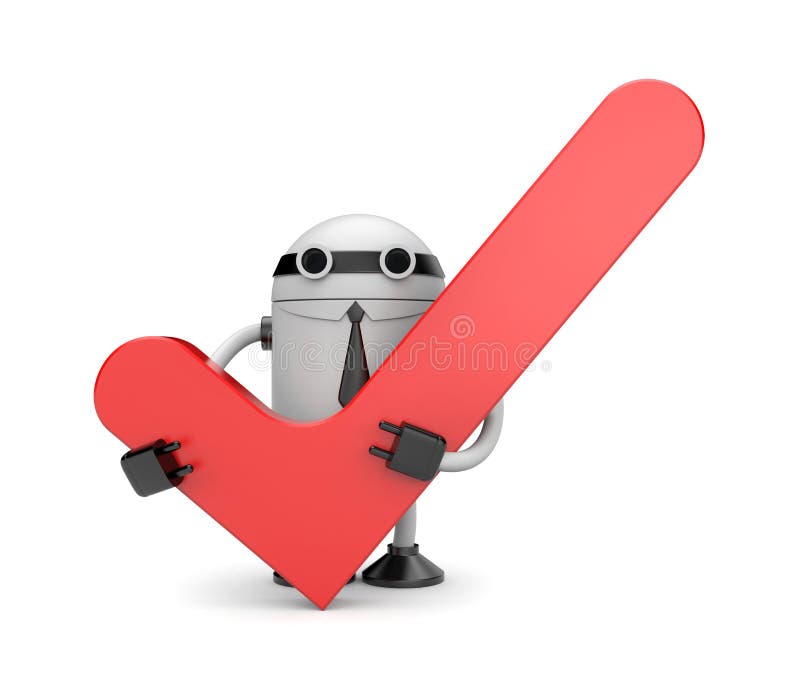 Robot with check stock illustration. Illustration of mechanical - 22179722