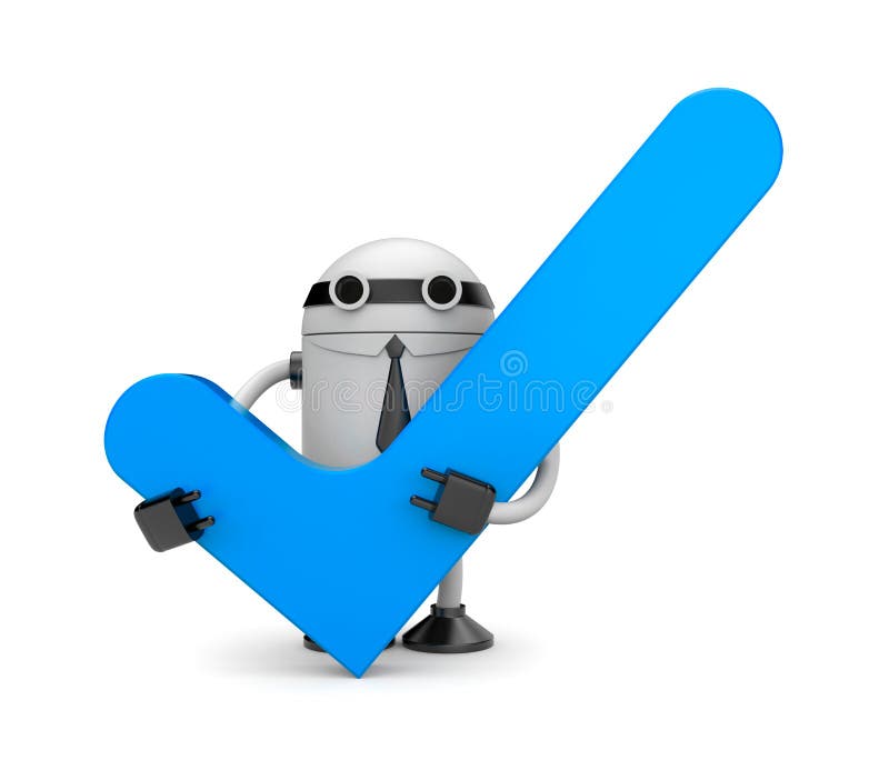 Robot with check stock illustration. Illustration of clipping - 22827527