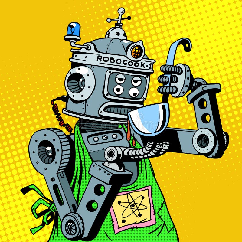 Robot Chef Drawing. Vector Cartoon Stock Vector - Illustration of ... Robot Chef Drawing. Vector Cartoon Stock Vector - Illustration of ...