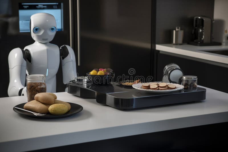 Robot Chef in the Kitchen, Preparing Breakfast with Advanced AI ...
