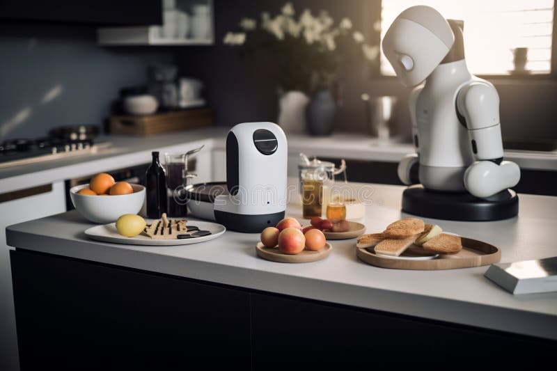 Robot Chef in the Kitchen, Preparing Breakfast with Advanced AI ...