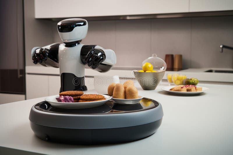 Robot Chef in the Kitchen, Preparing Breakfast with Advanced AI ...