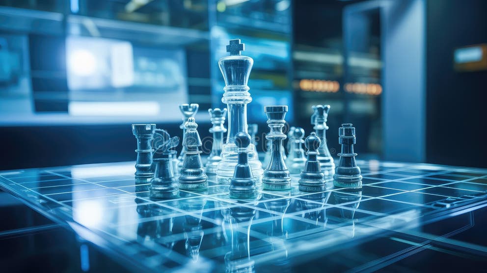 Robot chess technology stock illustration. Illustration of game - 324819461