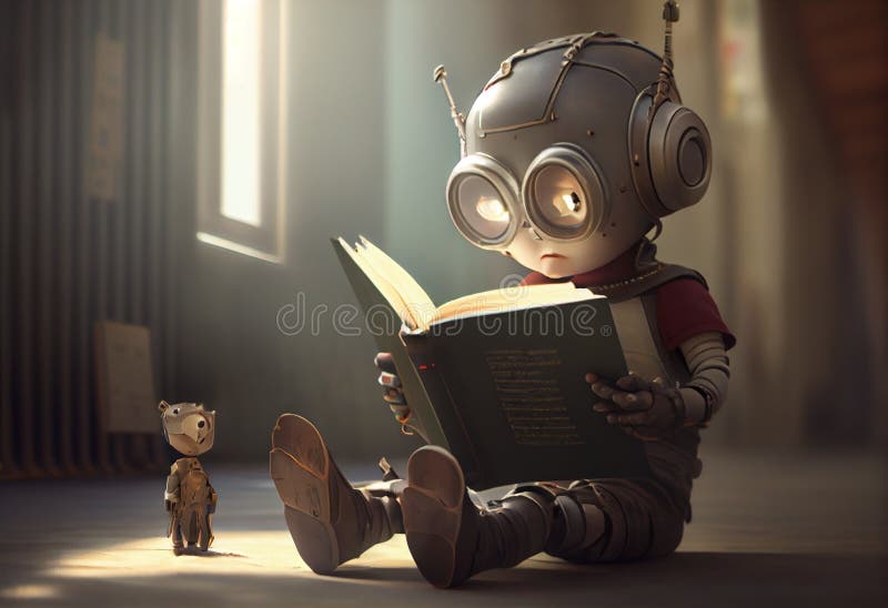 Robot Child Reading a Book , Robot Education a Book. Generate Ai Stock ... Robot Child Reading a Book , Robot Education a Book. Generate Ai Stock ...