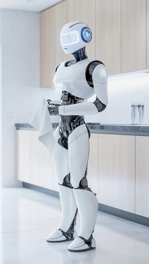 Robot Efficiently Cleaning Kitchen Surfaces in a Modern Home ...