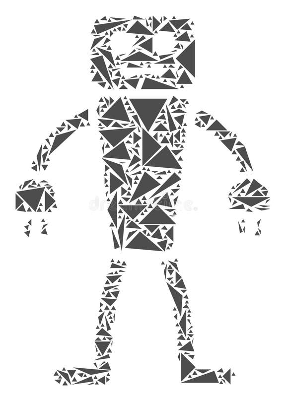 Robot Collage of Triangles stock vector. Illustration of object - 119924941