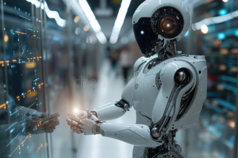 The ROBOT Communicates with Artificial Intelligence. Deep Learning ...