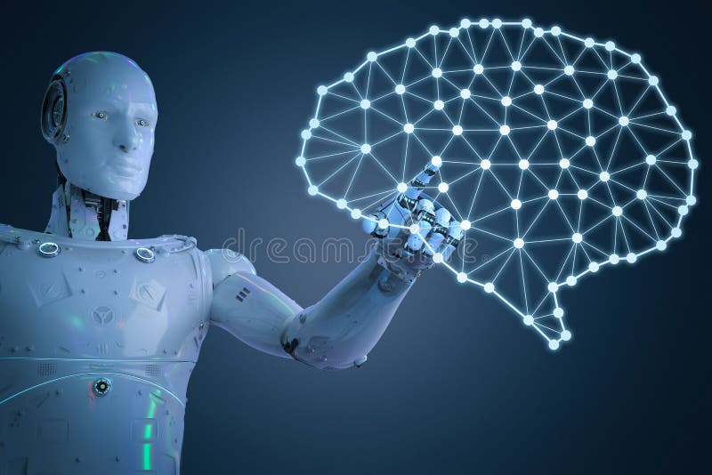 Funcionamiento Del Cerebro Del Cyborg Imagen de archivo - Imagen de ...