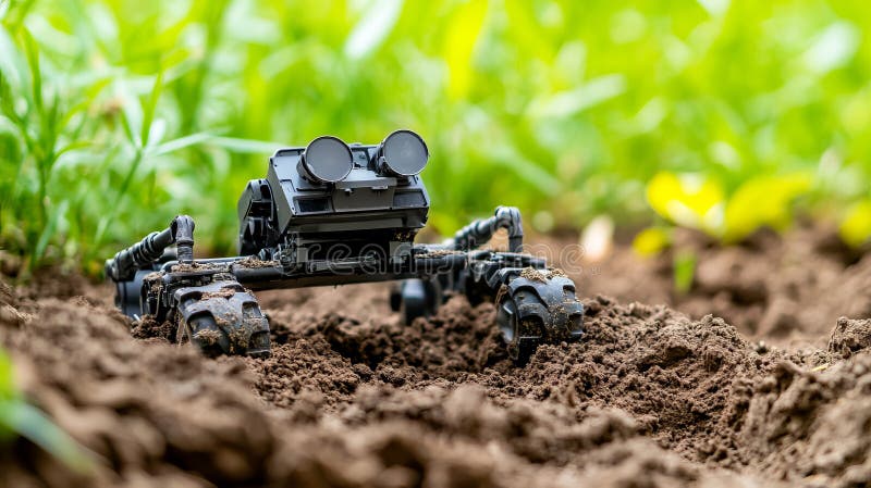 Robot Conducting Soil Analysis in Agricultural Field Environment with ...