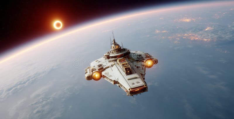 Robot Explores Distant Planet during Space Expedition Under a Solar ...