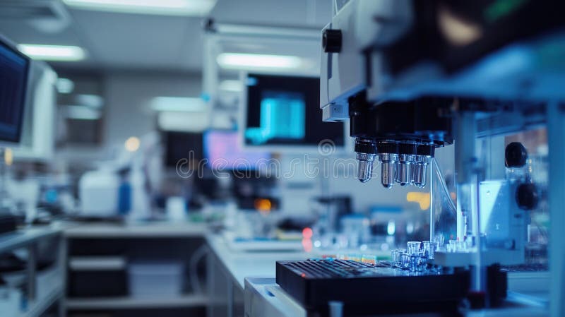 High-tech Robot Operating in a Modern Laboratory with Advanced ...