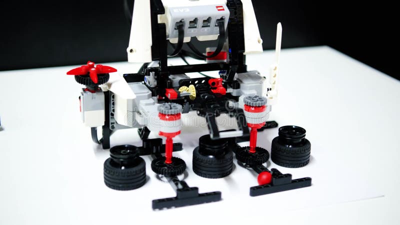 The Robot Constructor Stands on a White Table. Minsk, Belarus - May 25 ...