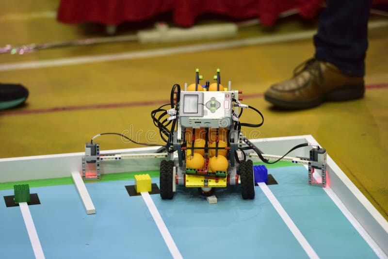 Robot contest. editorial stock photo. Image of programrobot - 57133328